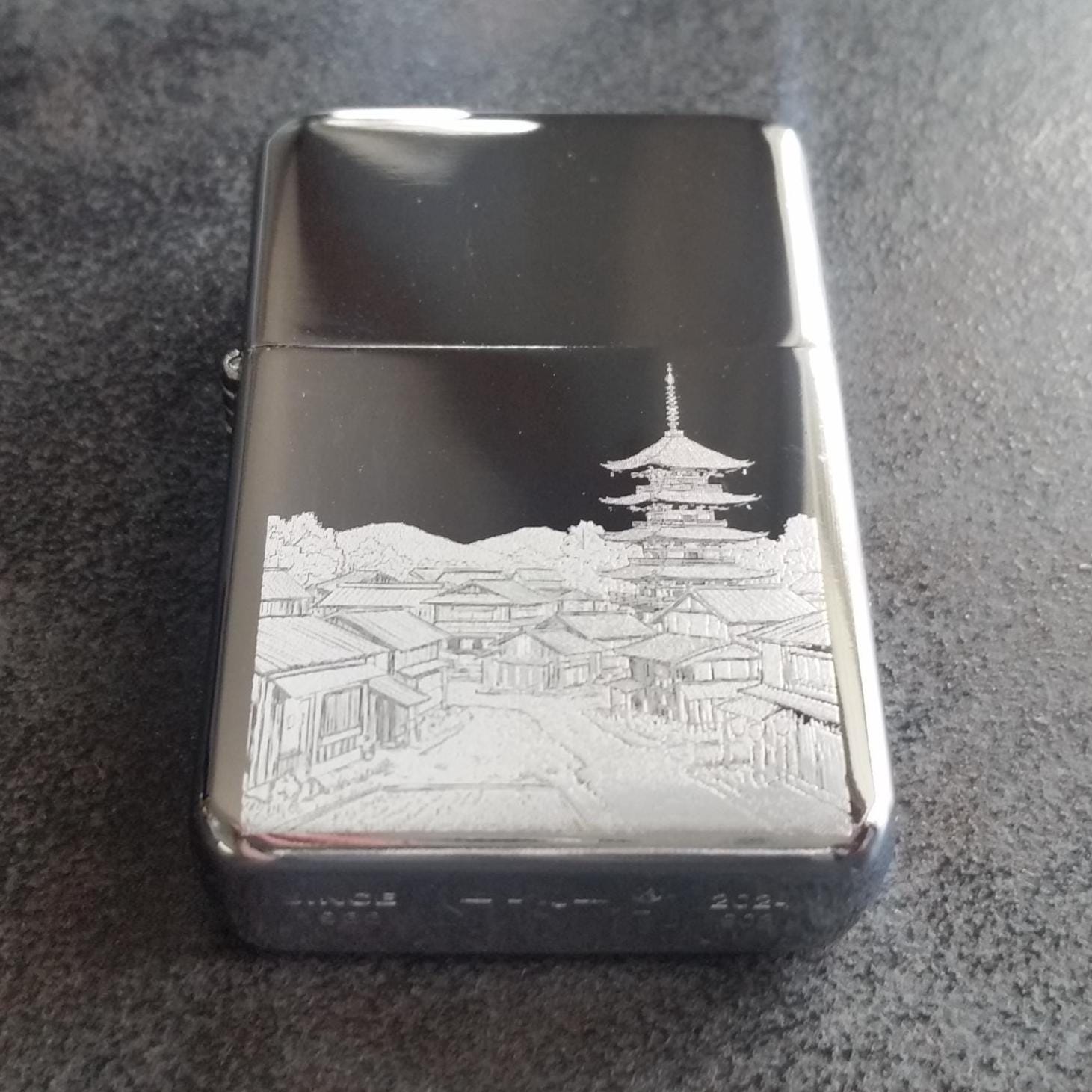 Japanese Village Engraved Lighter – Traditional Scene – Custom ...