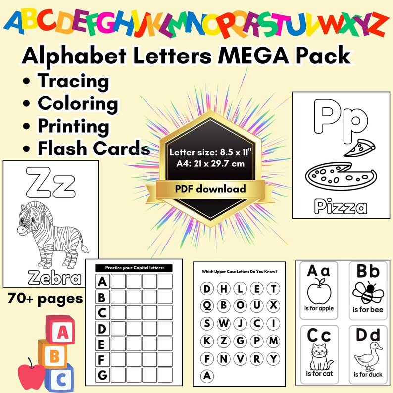 Alphabet Worksheets, Alphabet Coloring Pages, Preschool-kdg Phonics ...
