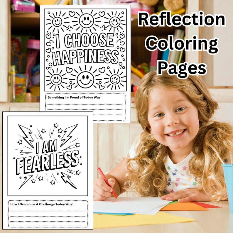 40 Positive Affirmation Coloring Pages for Kids, Mindfulness Worksheets ...