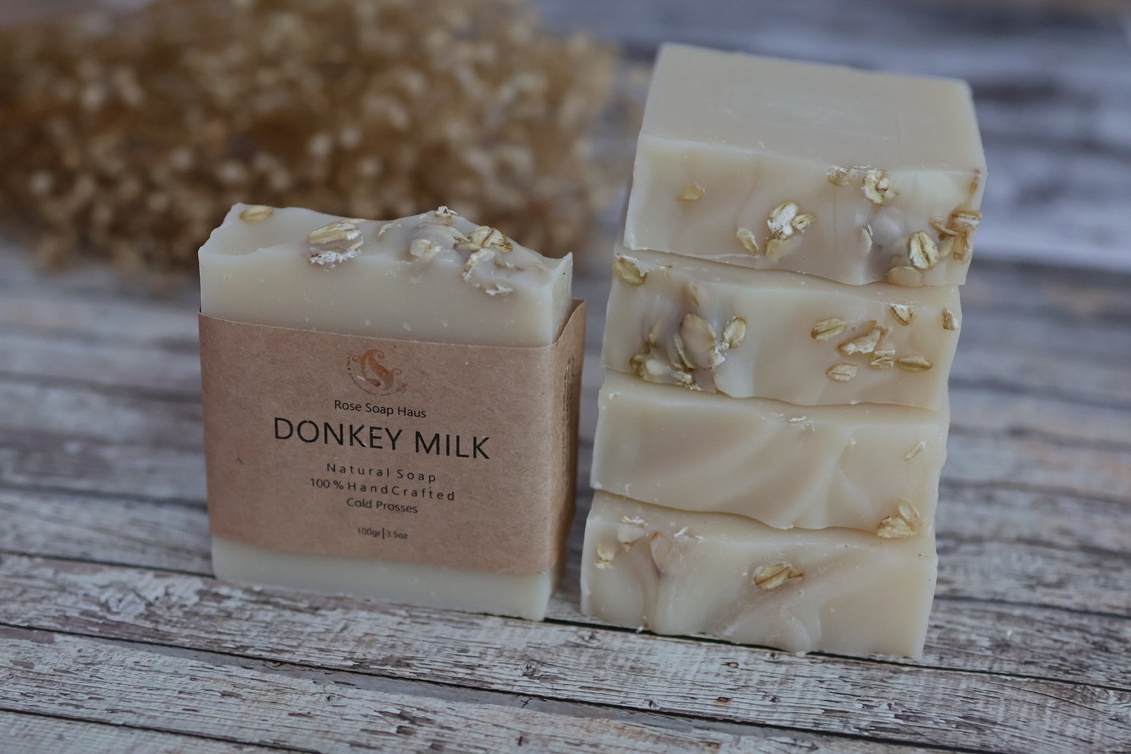 Donkey Milk Soap, % 100 Natural Moisturizing Bar Soap for Face and Body ...