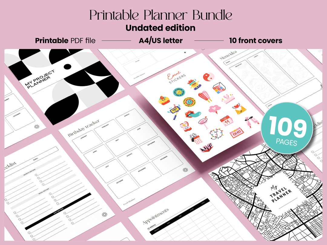 Ultimate Life Planner Printable, Undated Planner Weekly and Monthly ...