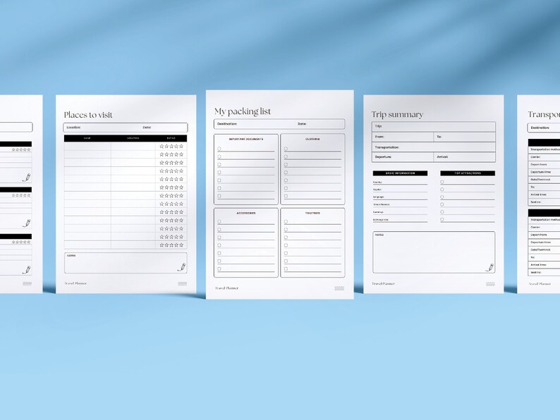 Travel Planner for Travel Itinerary, Travel Journal Printable, Digital ...