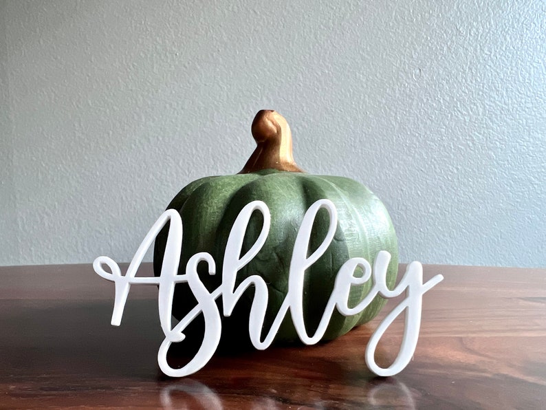 Personalized Wedding Place Table Charm, Name Charm, Acrylic Cursive ...