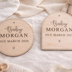 Custom Baby Announcement Sign | Personalized Name & Due Date Plaque ...