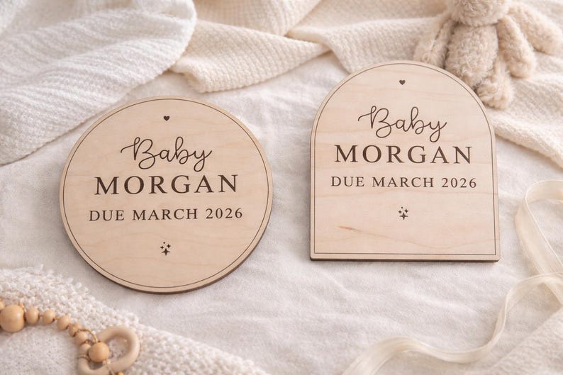 Custom Baby Announcement Sign | Personalized Name & Due Date Plaque ...