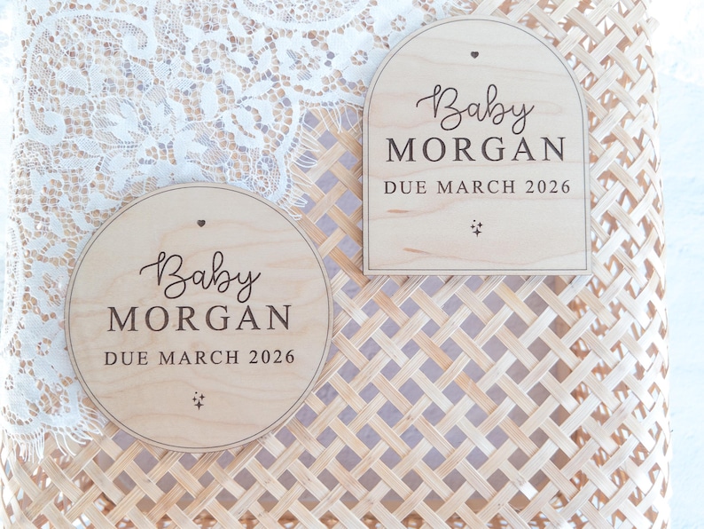 Custom Baby Announcement Sign | Personalized Name & Due Date Plaque ...
