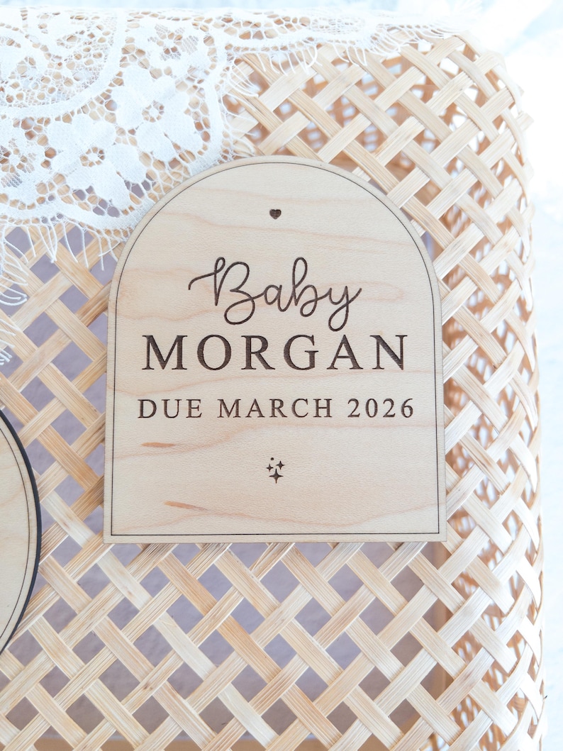 Custom Baby Announcement Sign | Personalized Name & Due Date Plaque ...