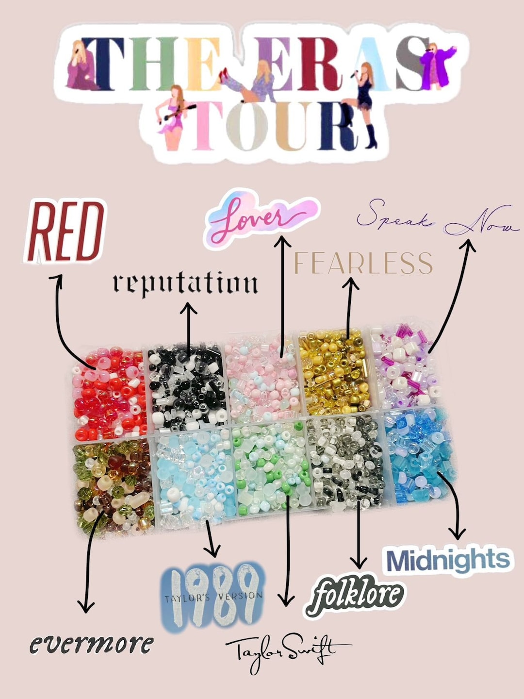DIY Bead Kit Taylor Swift the Eras Tour Friendship Bracelets Beads Set ...