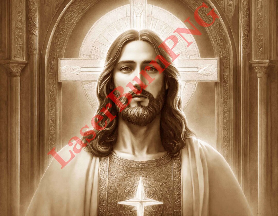 Jesus Laser Burn Laser Burn Png Jesus Laser File Lightburn File Png ...