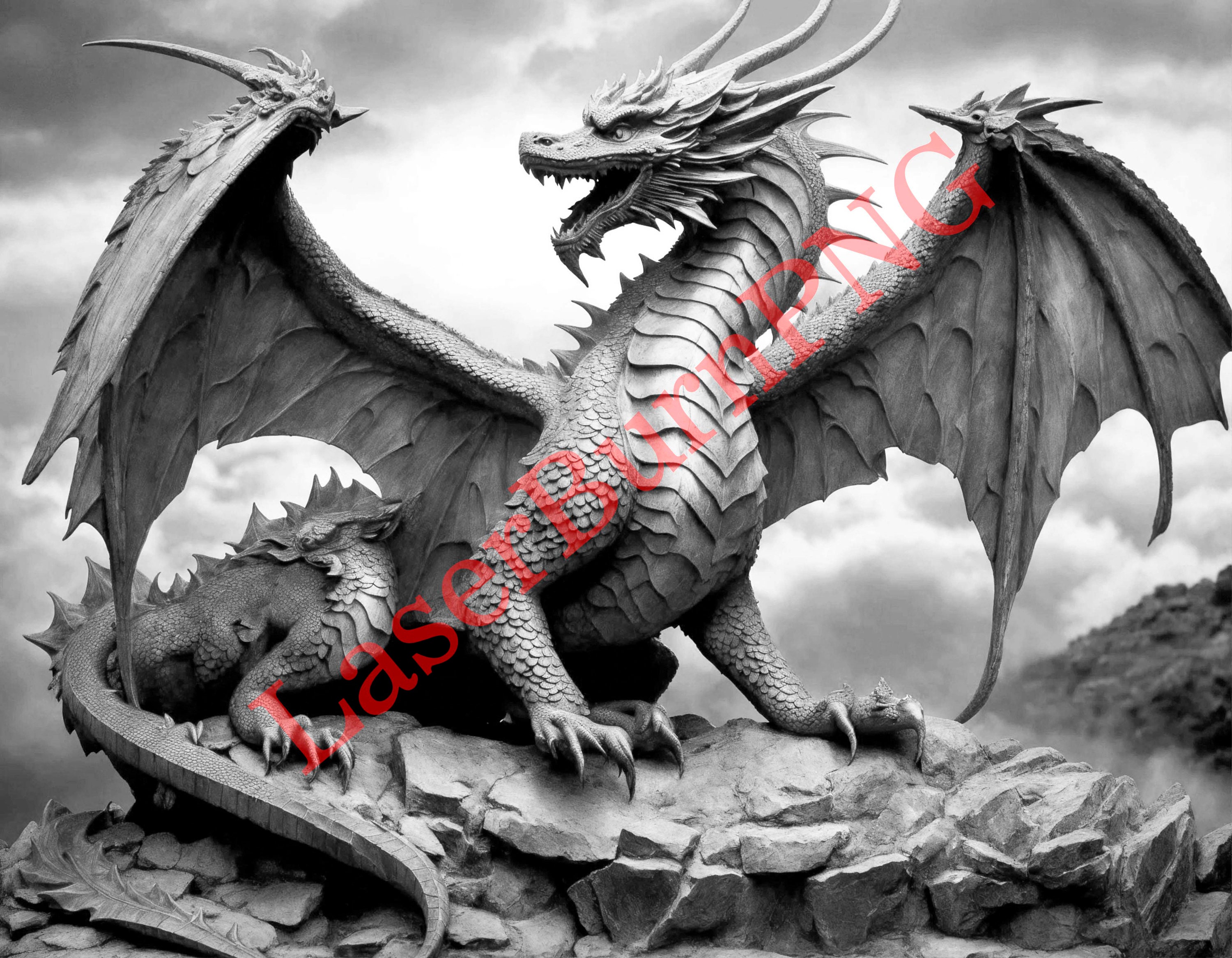 Lightburn Dragon Laser Ready File Engraving File Dragon Laser Illusion ...