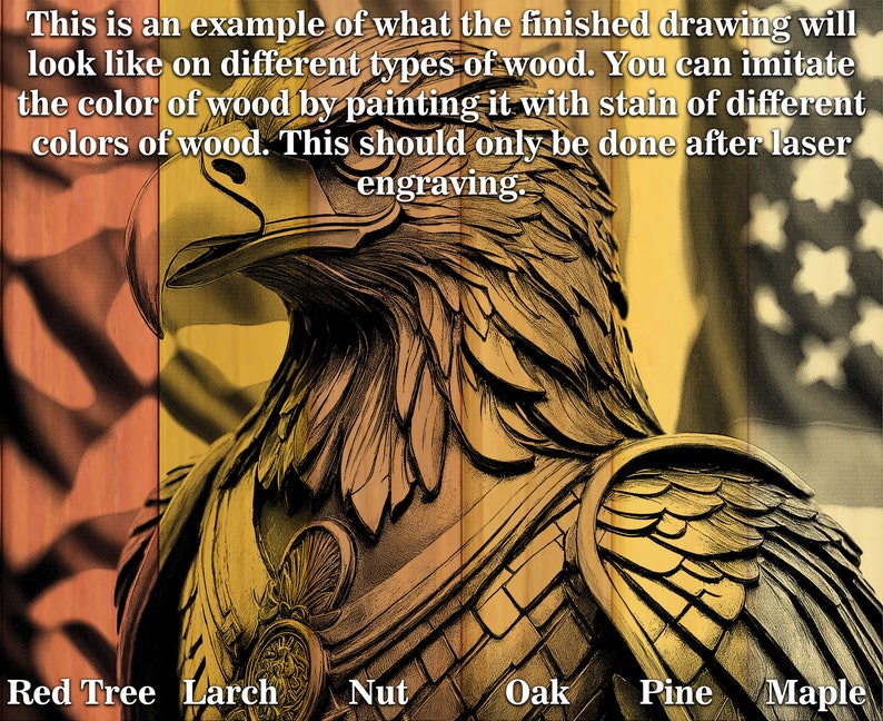 USA 3D Engraving 3d Illusion Flag Bird Eagle K40 Co2 American Bald ...