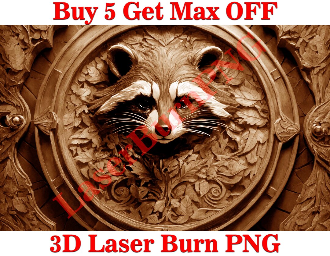 Laser File Raccoon 3d Cnc Raccoon Svg Png Xtool Raccoon Lightburn ...