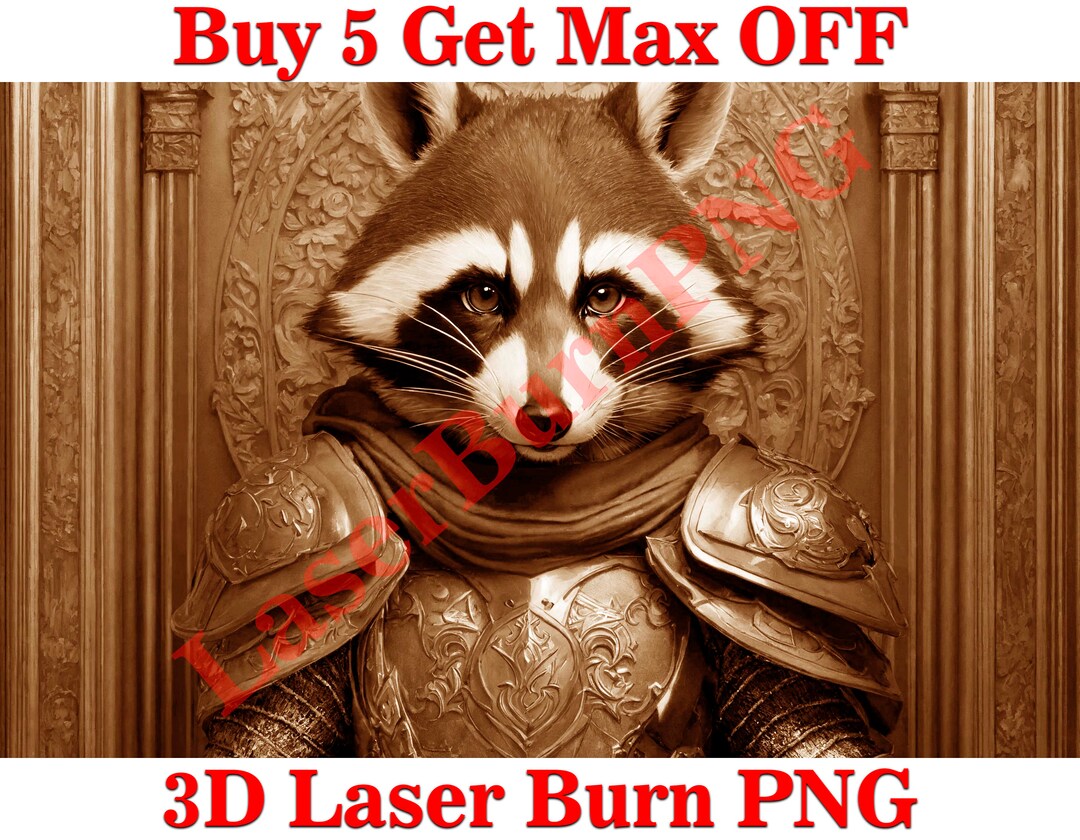 Laser Burn Raccoon Raccoon 3d Svg Template Laser File Raccoon Head ...
