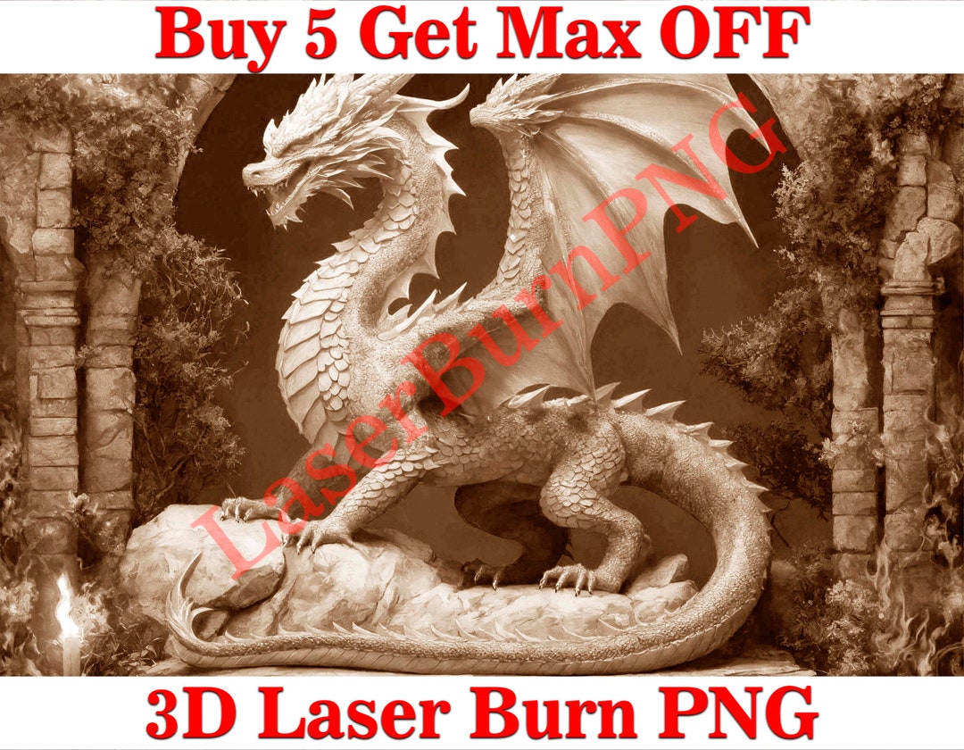 Xtool Dragon Lightburn File Engraving Wall Art 3d Illusion Fantasy ...