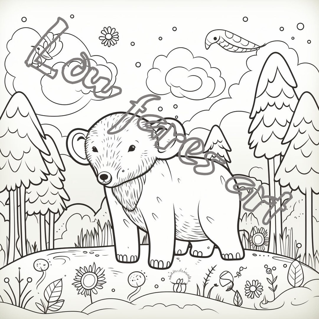 Dibujo para colorear descargable para imprimir - Etsy España