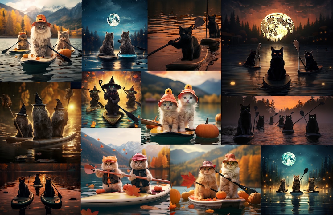 Halloween SUP Stand up Paddleboard Cats - Etsy