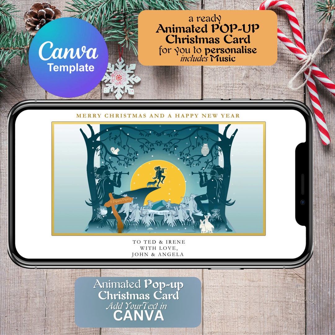 Digital Christmas Animated Pop-up Cardchristmas Video - Etsy