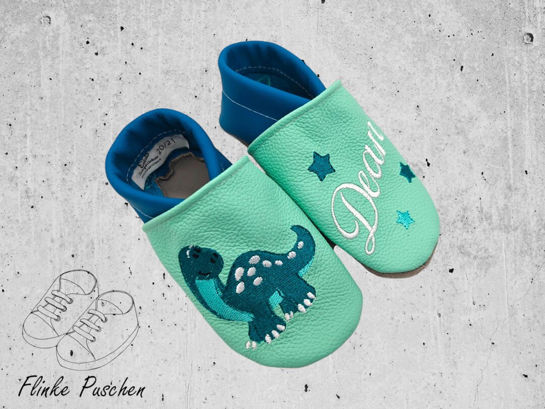 Personalized Crawling Shoes Baby Leather Slippers Made of Genuine ...