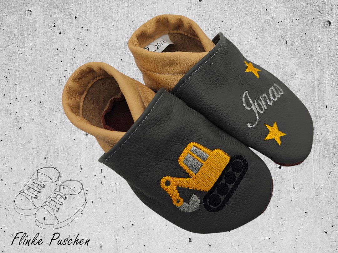 Personalized Crawling Shoes Baby Leather Slippers Made of Genuine ...
