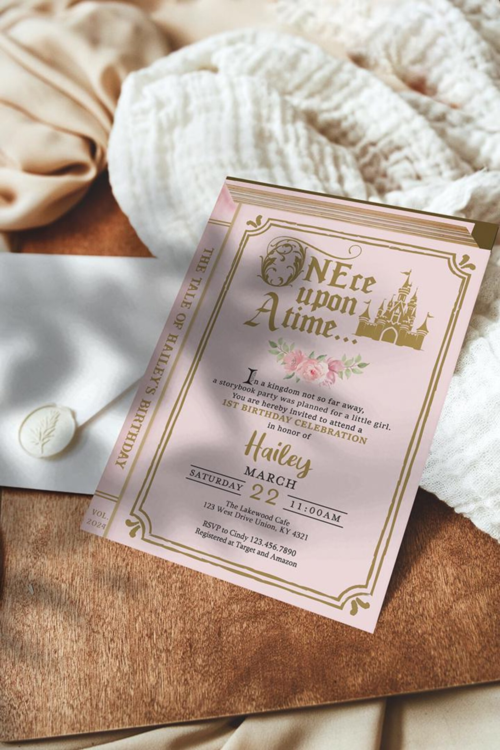Made-to-order 5x7 Digital Invitation / Storybook Princess Fairy Tale ...