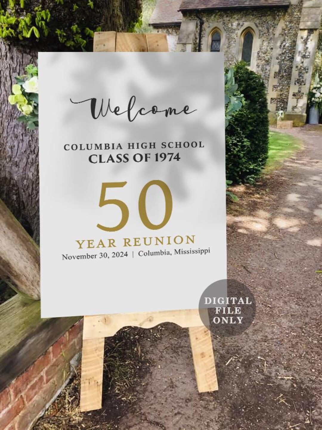Made-to-order Digital File/ Welcome Sign/ 50th 40th 30th 25th 20th ...