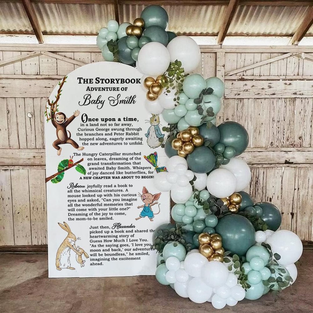 Made-to-order Digital File / 4x7 Feet / Storybook Baby Shower Backdrop ...