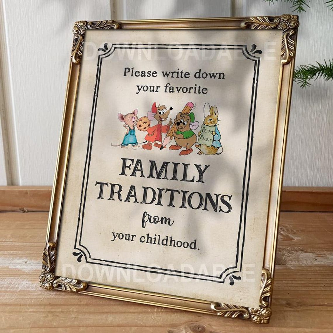 Downloadable 8x10 Sign — UNEDITABLE — Family Tradition Game Decoration ...