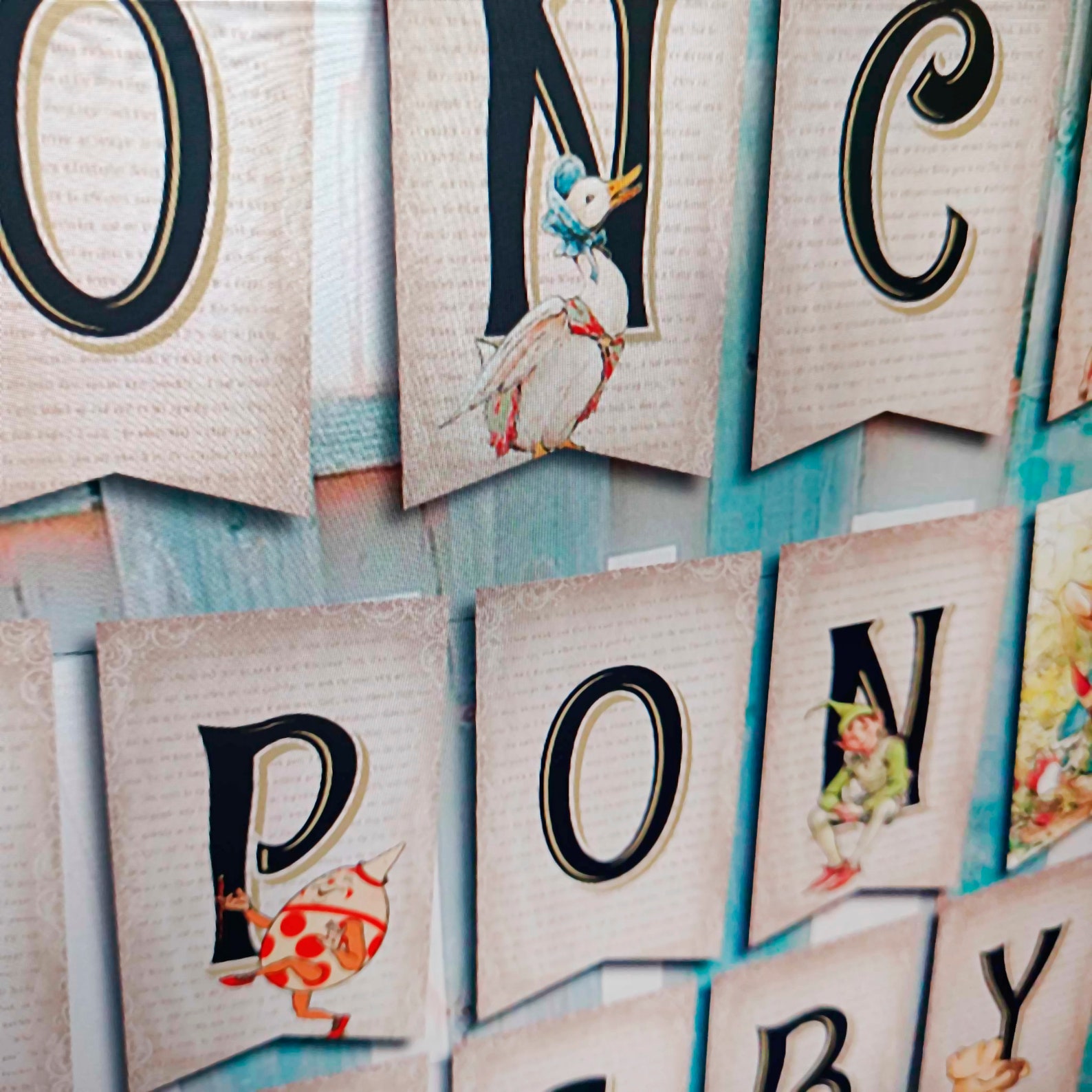 Downloadable 5x9 Once Upon A Baby Pennant Banner / UNEDITABLE ...