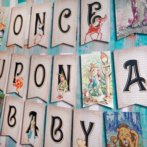 Downloadable 5x9 Once Upon A Baby Pennant Banner / UNEDITABLE ...