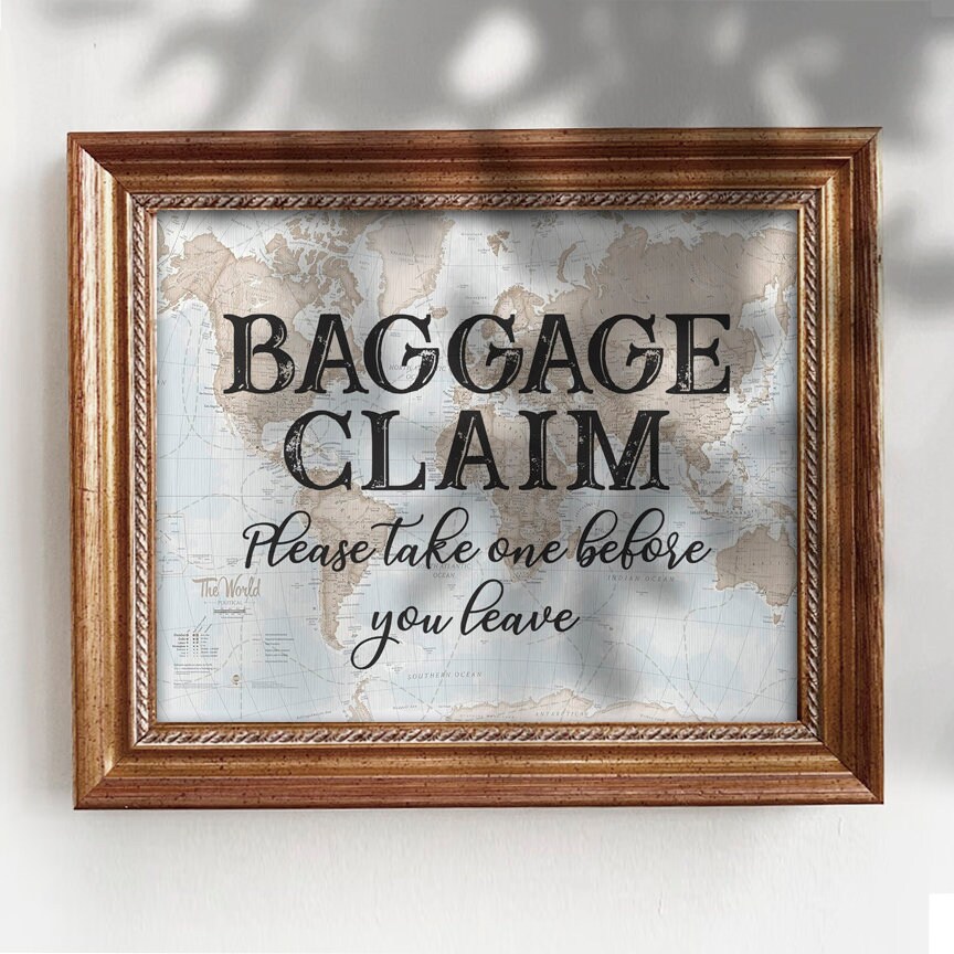DOWNLOADABLE 8x10 Baggage Claim Sign, Travel Adventure, Adventure ...