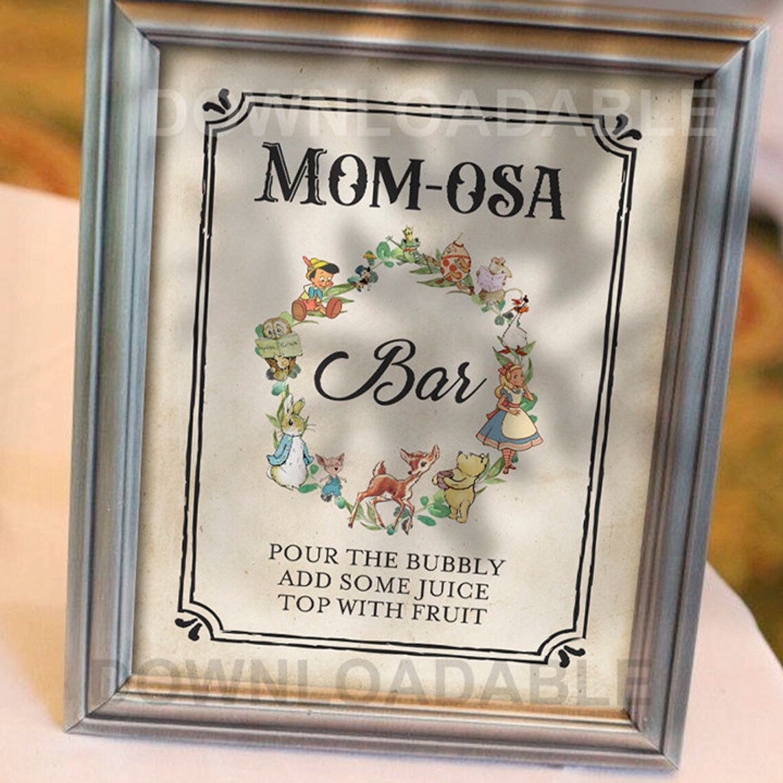 Downloadable 8x10 Sign — Momosa Bar Station — UNEDITABLE — for Baby ...