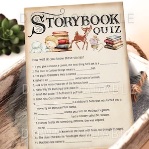 BUNDLE - Downloadable Storybook Game With Answer Key / Uneditable - Etsy