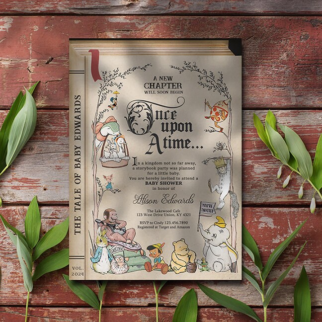 Made-to-order 5x7 Digital Invitation / Storybook Theme Invitation ...