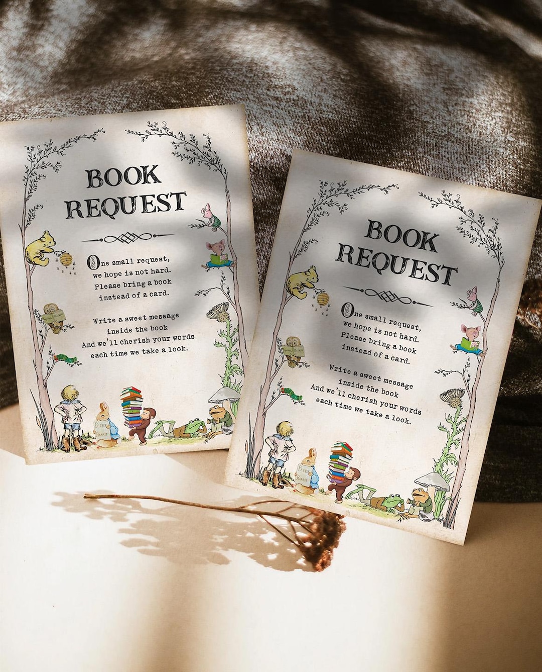 DOWNLOADABLE Book Request Card — Not Self-editable — Two Sizes 3"x4 ...