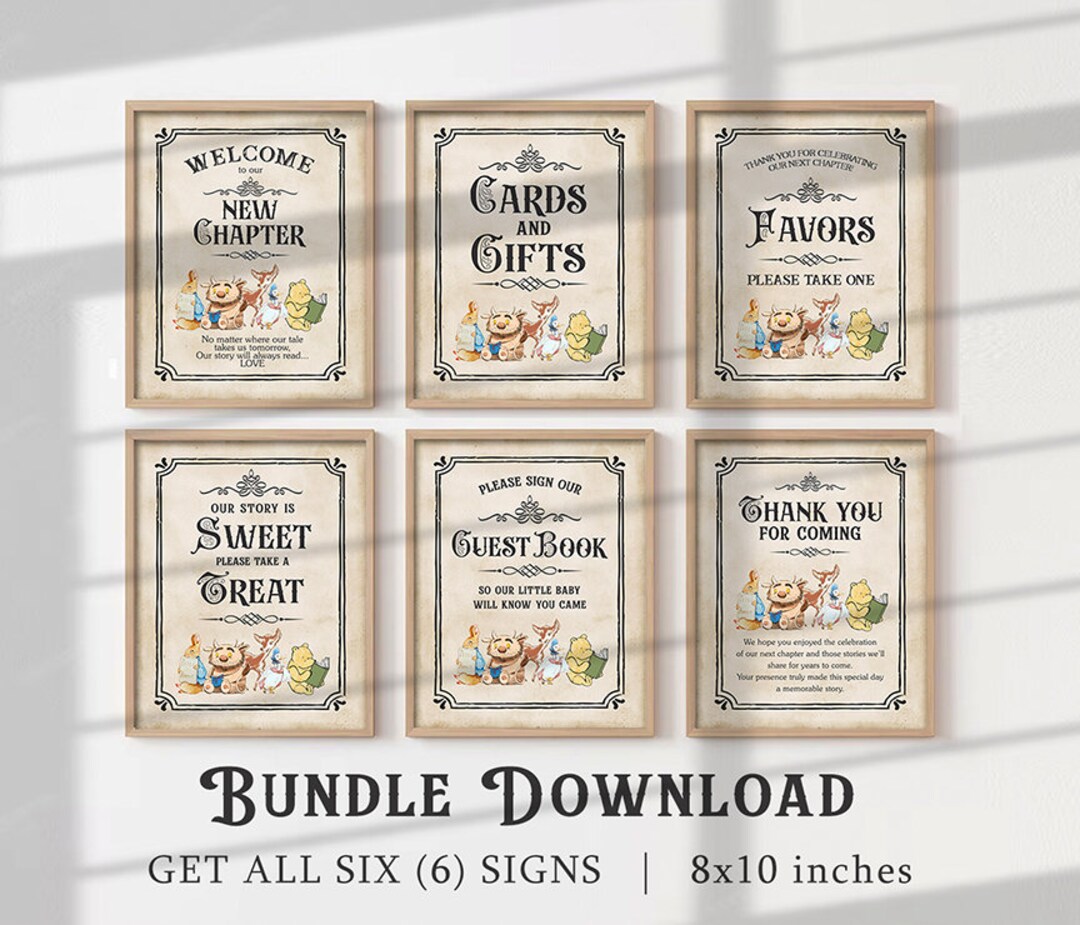 BUNDLE DOWNLOAD 8x10 Inches / Bundle of 6 Signs / UNEDITABLE ...