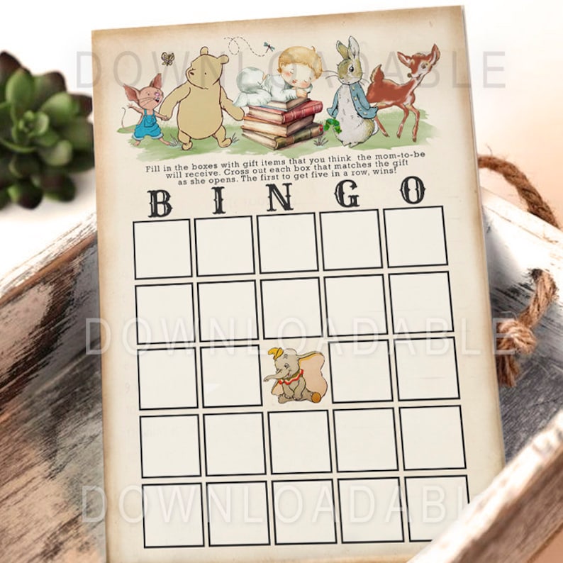 Downloadable 5x7 — Bingo Game— Uneditable—vintage Brown Style - Etsy