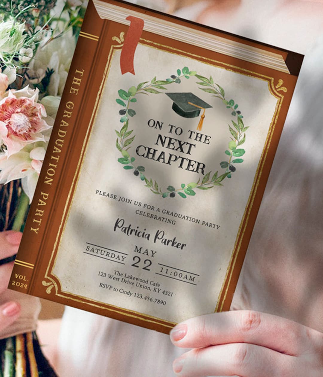 Made-to-order 5x7 Digital Invitation / Book Themed Graduation Party ...