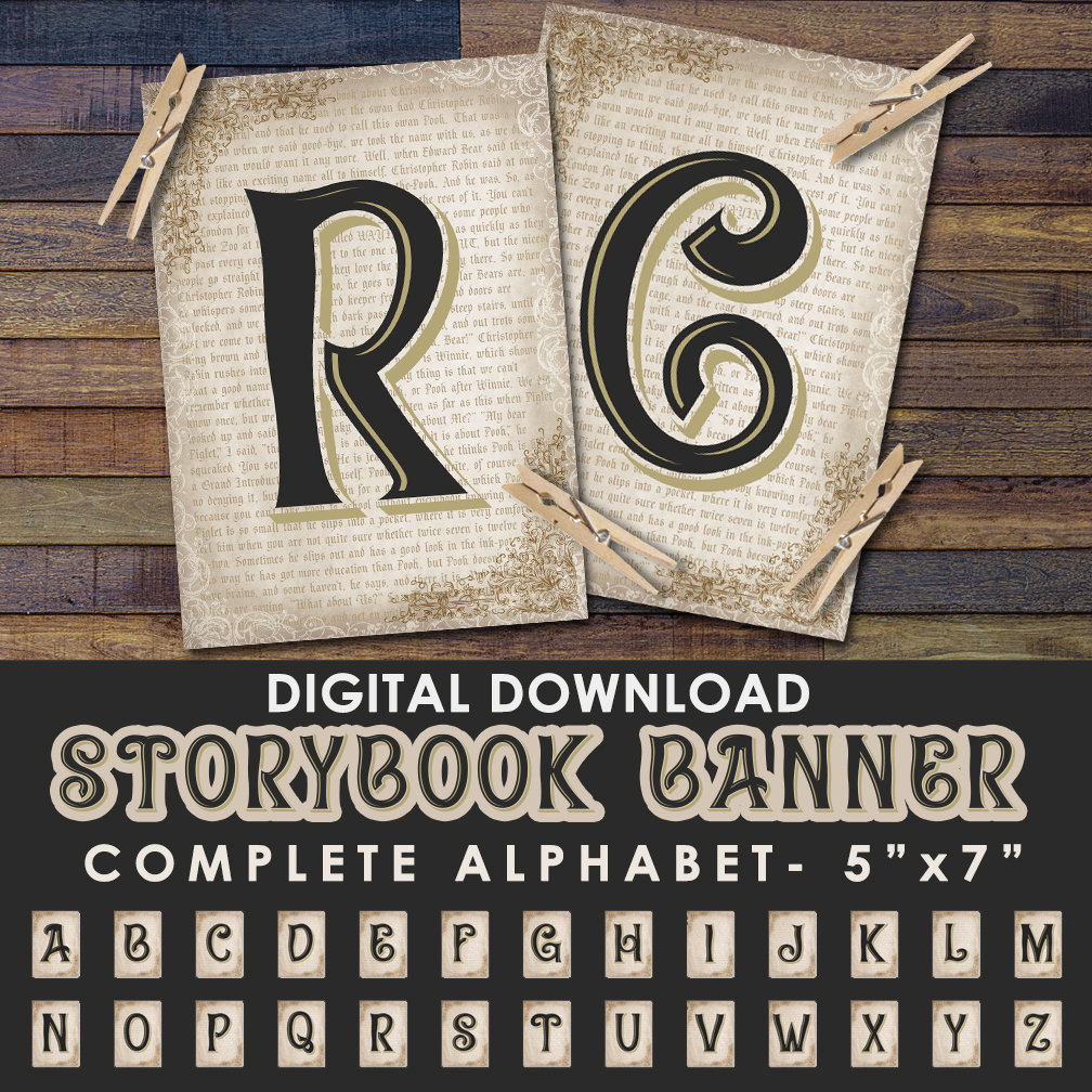 Downloadable 5x7 Banner / UNEDITABLE / Storybook Themed Party - Etsy