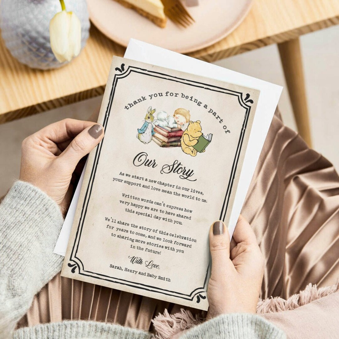 Made-to-order 4x6 Printable Thank You Card / Storybook Themed ...