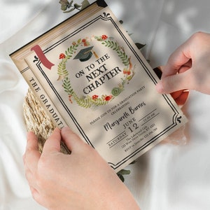 Made-to-order 5x7 Digital Invitation / Book Themed Graduation Party ...
