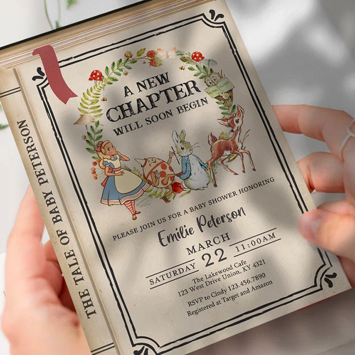 Made-to-order 5x7 Digital Invitation / Storybook Baby Shower ...