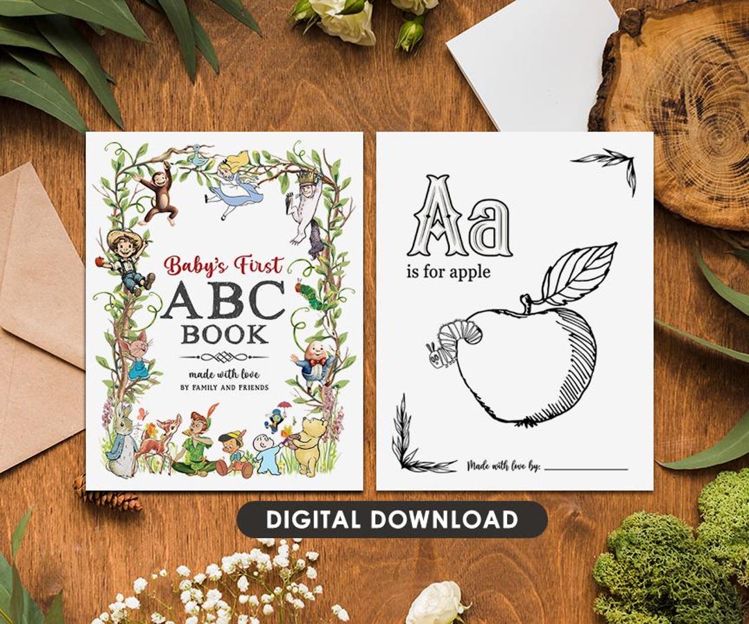 DOWNLOADABLE Digital File — 8.5x11 Inches —baby's First Alphabet Book ...