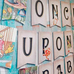 Downloadable 5x9 Once Upon A Baby Pennant Banner / UNEDITABLE ...