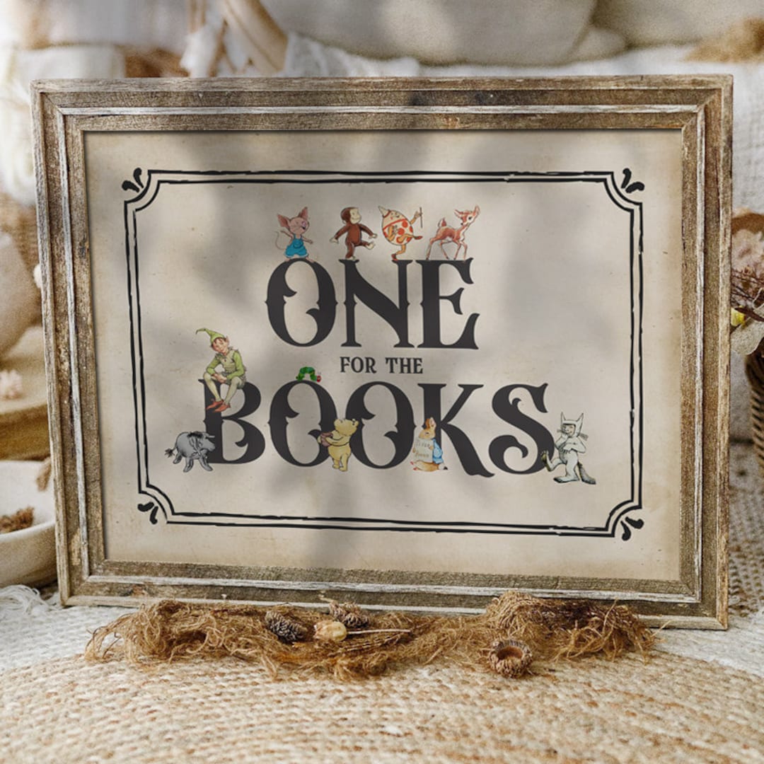 Downloadable 10x8 Sign / One for the Books / UNEDITABLE / Storybook ...
