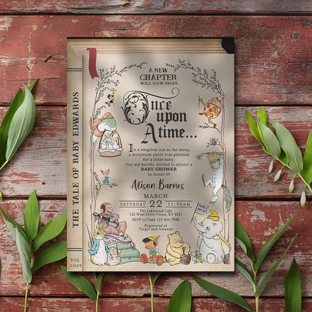 Made-to-order 5x7 Digital Invitation / Storybook Theme Invitation ...
