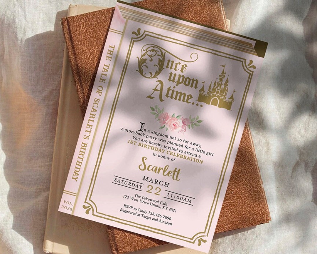 Made-to-order 5x7 Digital Invitation / Storybook Princess Fairy Tale ...