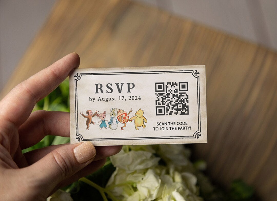 Made-to-order 3.5x2 Inches RSVP QR Code / Storybook Baby Shower ...