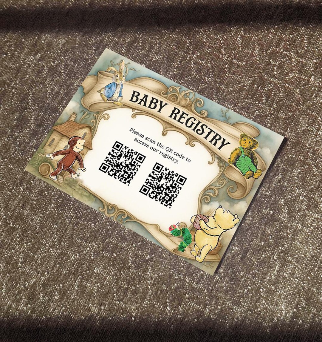 Made-to-order 3x4 Inches Baby Registry Card With QR — Digital Item Only ...
