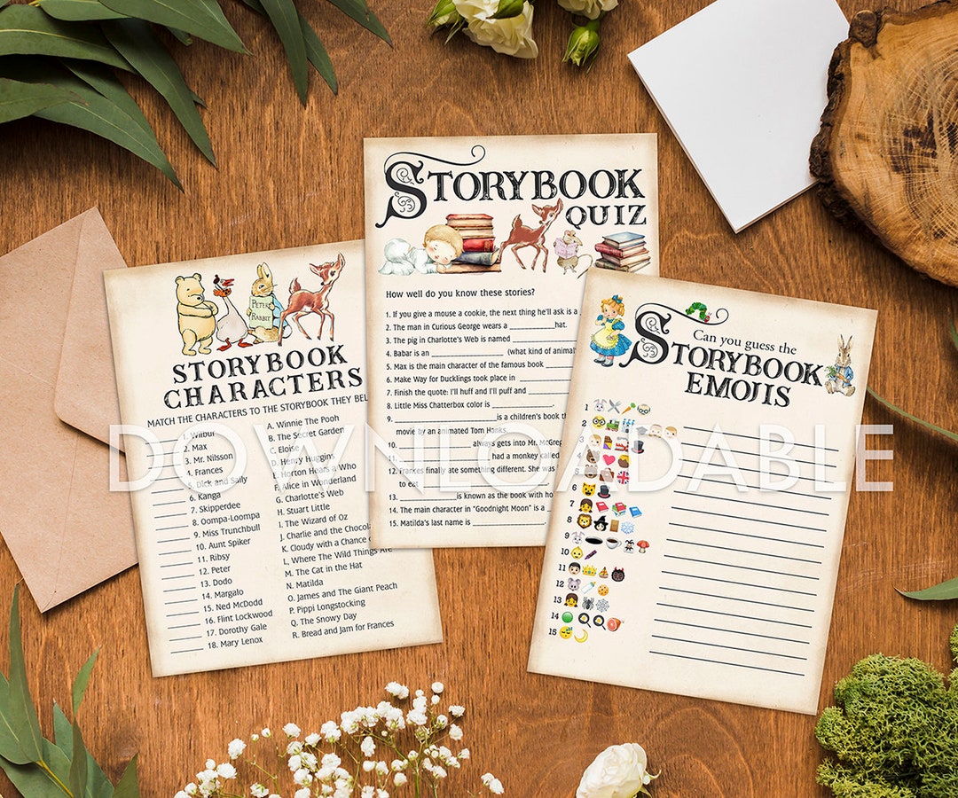BUNDLE - Downloadable Storybook Game With Answer Key / Uneditable - Etsy