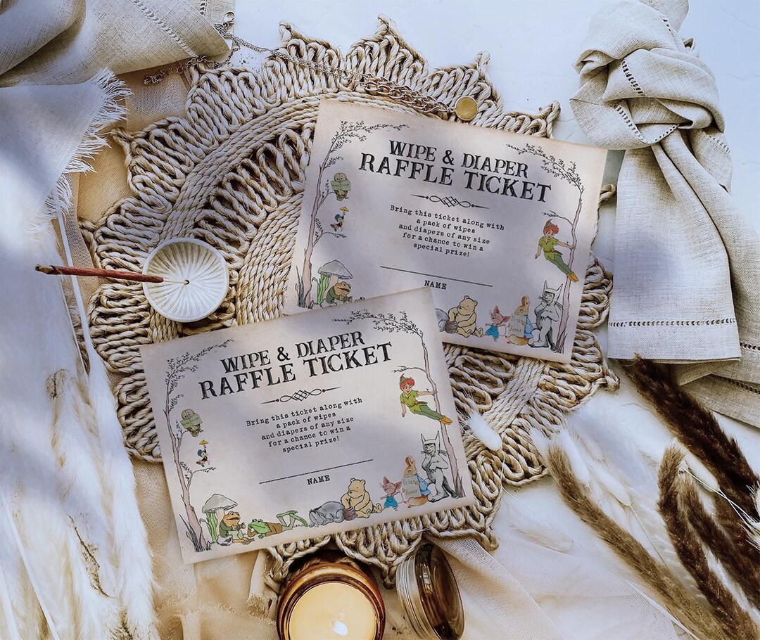 DOWNLOADABLE Diaper and Wipe Raffle / Not Self-editable / Two Sizes 3 ...